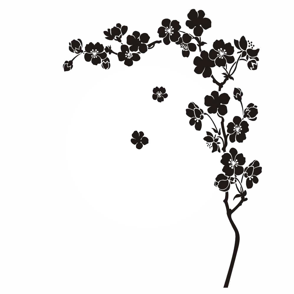 Japanese Cherry Blossom Tree Stencil Sakura Stencil Cherry Blossom